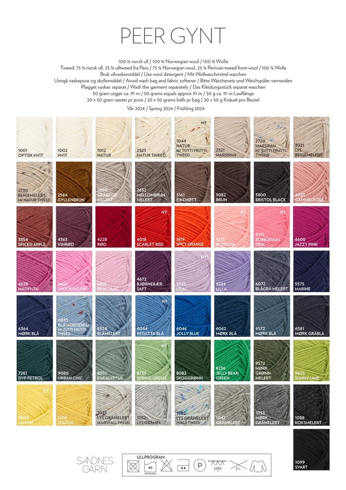 Peer Gynt Di SANDNES GARN - Spring Verde (8733 ) - 50 G / Circa 91 M ...