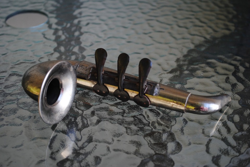 Vintage Aluminum Tin Metal Toy Sax Saxaphone Works | eBay