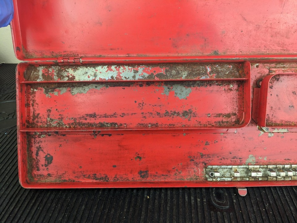 #bf246 Snap-On Tools Metal Toolbox Storage Carry Case Red KRA-282 | eBay