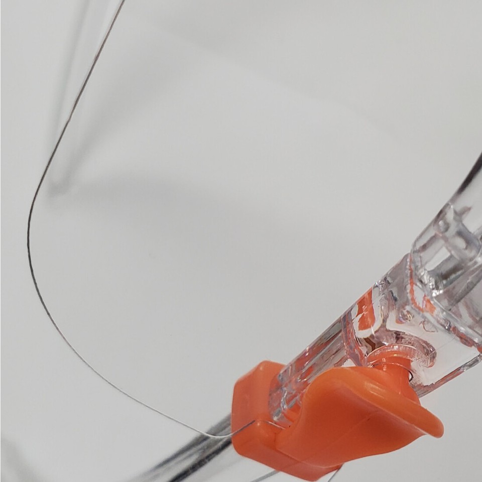 6 SETs of HIGH-QUALITY Safety Face Shield, Clear Anti-Fog Visor, Orange ...