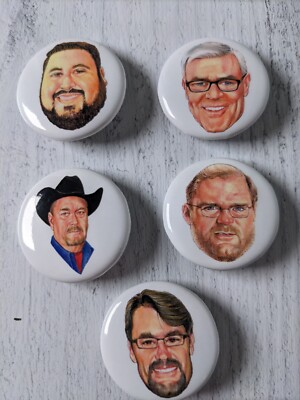 Wrestling Buttons Conrad Thompson Eric Bischoff Jim Ross Arn Anderson Schiavone | eBay