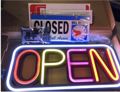 Deco LED Custom Neon Open Sign 16 x 8 inches LED Open Sign Multicolour ...