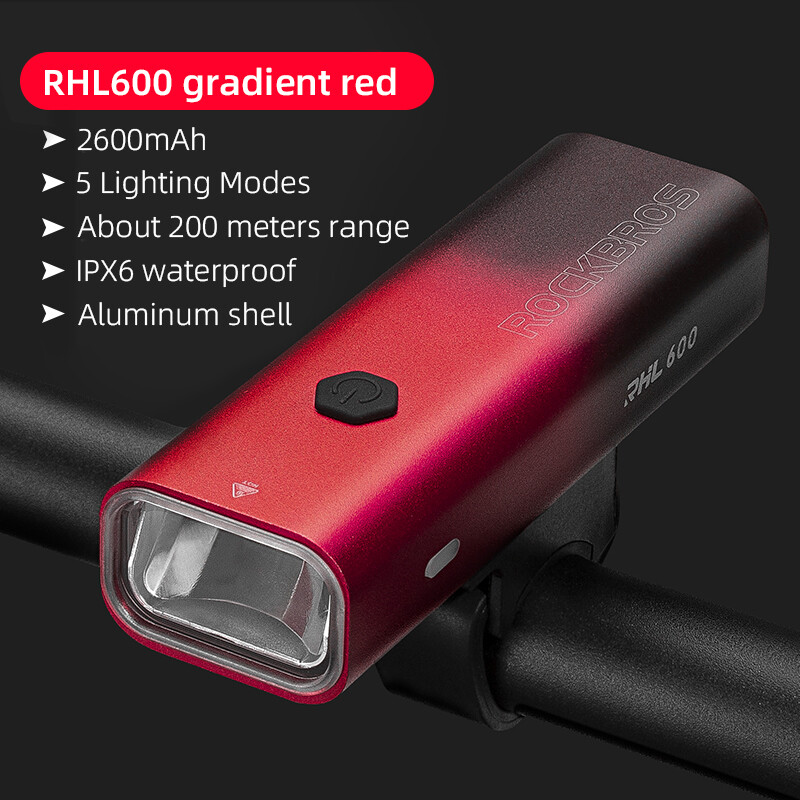 ROCKBROS Cycling Headlight USB Rechargeable MTB Road Bike Front Light ...
