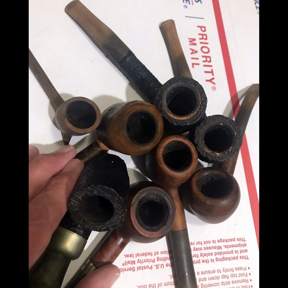 8 Original vintage ESTATE TOBACCO SMOKING PIPES - Barcley Rex Citation ...