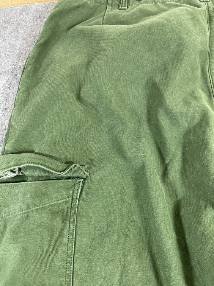 Vintage 1960s Swedish Army Cargo Pants C150 Double Knee Cotton Green ...