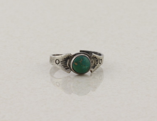 Sterling Silver Green Turquoise Toe Ring Size 2 1/2 Adjustable | eBay