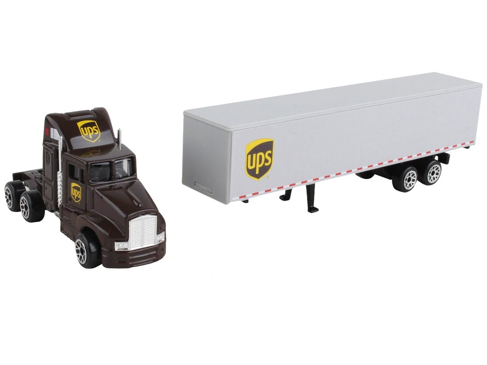 UPS Truck with Trailer Brown United Parcel Service Diecast Model by ...