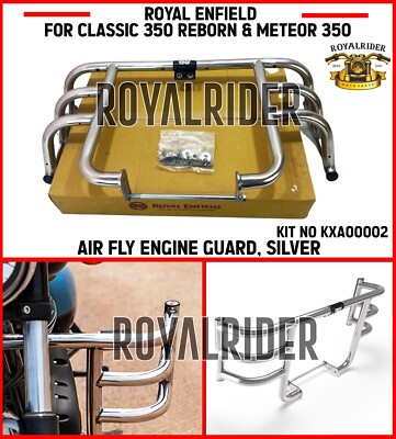 Royal Enfield AIR FLY ENGINE GUARD, SILVER For Meteor 350 & CLASSIC 350 ...