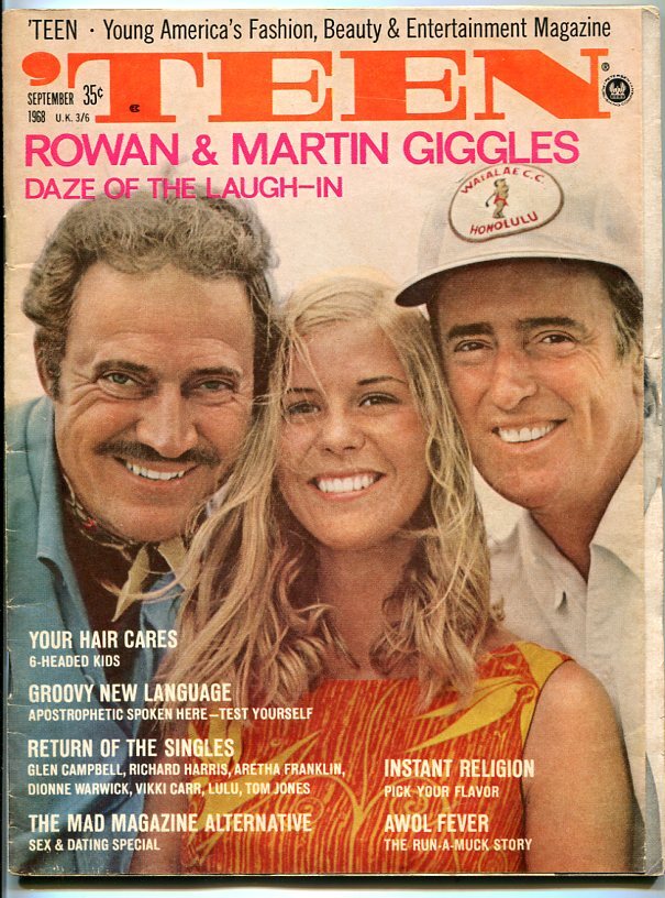 MAG: Teen-Sept/1968-Rowan and Martin-Laugh-In-Aretha Franklin-VG | eBay