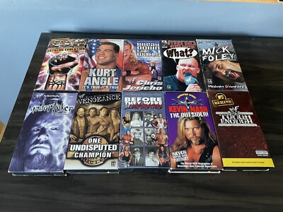 Lot Of 10 Wrestling VHS Tapes WWE WWF ECW Undertaker Mick Foley Kevin ...