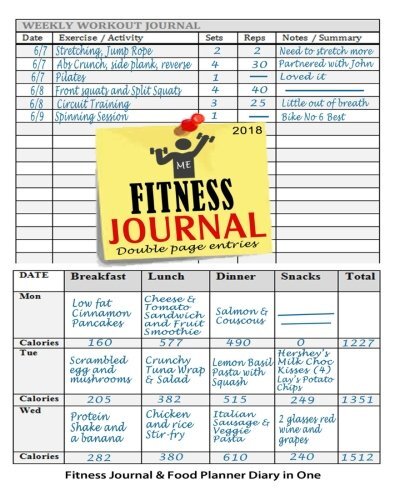 FITNESS JOURNAL 2018 : FITNESS JOURNAL AND FOOD PLANNER By Blank Books ...