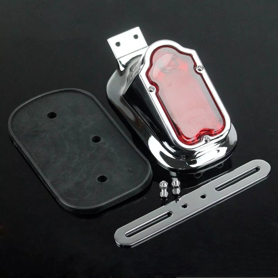 Tombstone Brake Tail Light 12 V Motorcycle Chrome Fit For Harley | eBay