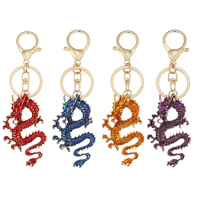 Dragon Keychain Chinese Style Long Dragon Cute Charms Pendant Car Key ...