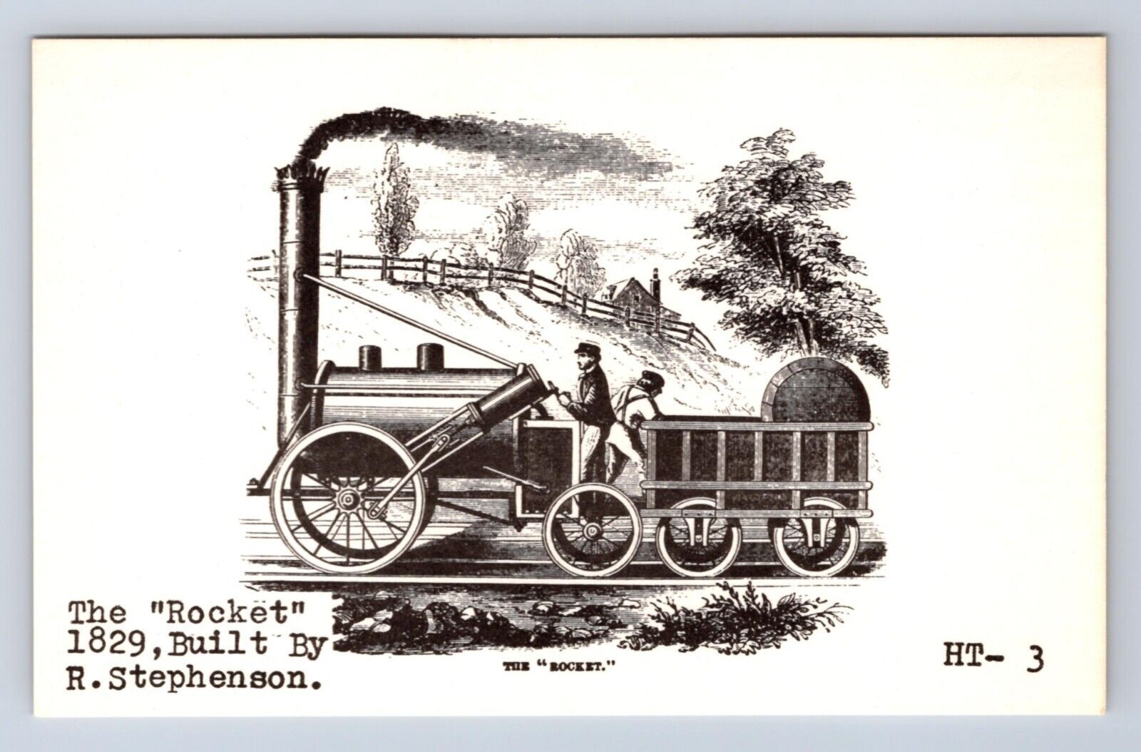 THE ROCKET 1829 BUILT BY R STEPHENSON LOCOMOTIVE STEM CARS RAILWAY ...