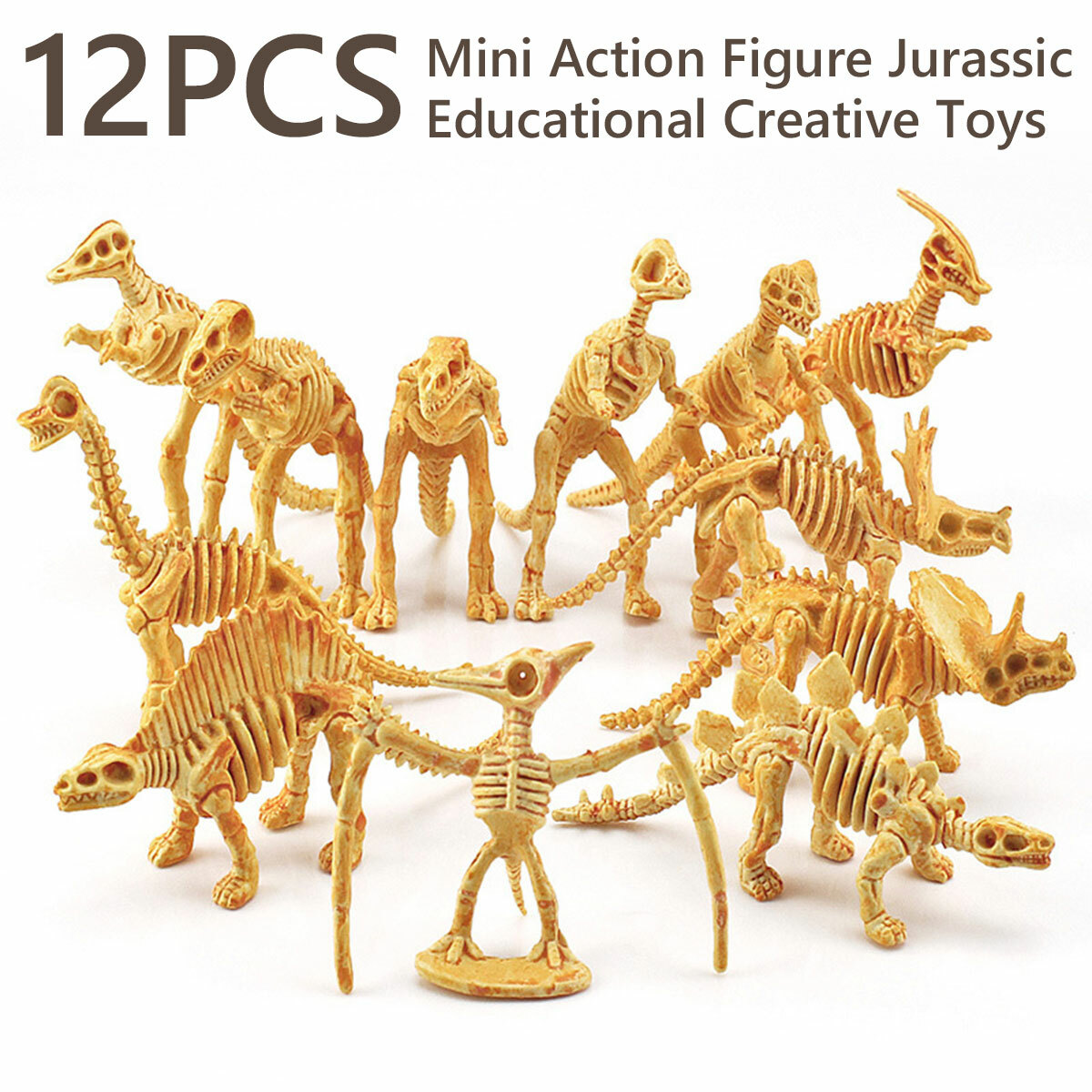 12x Dinosaur Skeleton Toy For Play Dino Sand Dig Party Favor Decoration ...