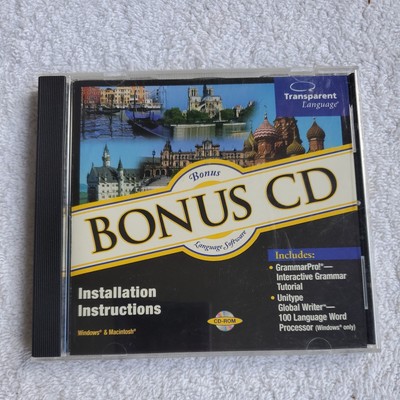 Transparent Language Bonus CD Installation [Sealed] (CD, 1998) | eBay