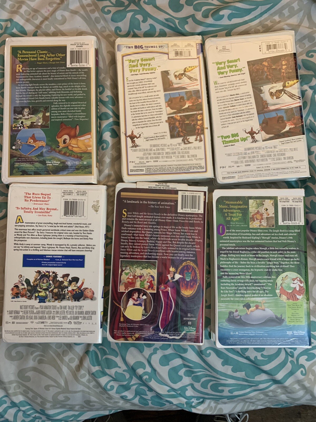 Lot Of 6 Classic Disney And Pixar VHS Tapes. | Grelly USA