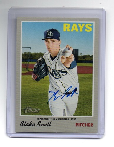 2019 TOPPS HERITAGE BLAKE SNELL AUTO REAL ONE AUTOGRAPH TAMPA BAY RAYS ...