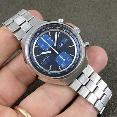 VINTAGE SEIKO 6138-8030 JOHN PLAYER SPECIAL BLUE DIAL CHRONOGRAPH WATCH ...