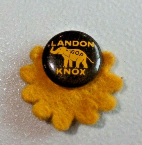 LANDON KNOX 1936 GOP Political Campaign Pinback Button w/ Sunflower ...