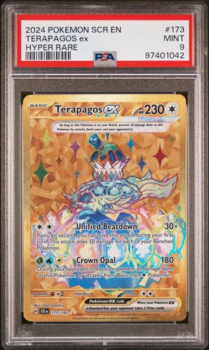 PSA 9 Terapagos Ex Hyper Rare #173 2024 Pokemon Scr Stellar Crown ...