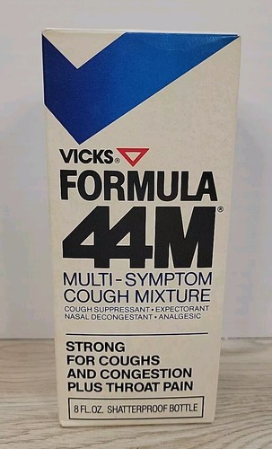 Vintage NOS VICKS FORMULA 44 Cough Mixture Medicine Shatterproof Bottle ...
