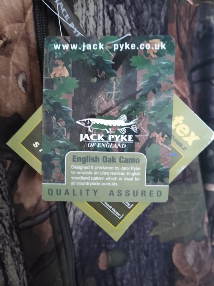Jack Pyke Fleece Jacket - Waterproof, English Oak Camo, XL | eBay UK