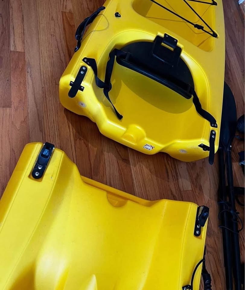 SNAP Modular sit-on-top Solo Kayak Yellow with Paddles & FREE New Kayak ...