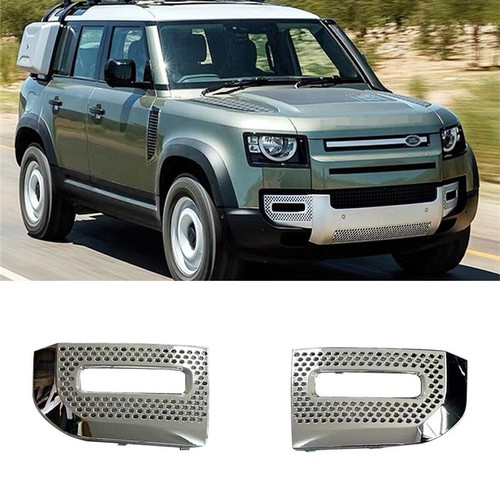 Chrome Pair Front Fog Light Lamp Cover Fit For Land Rover Defender 2020 ...