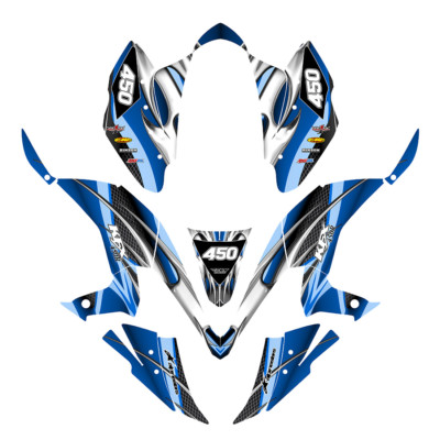 Kawasaki KFX 450R graphics sticker kit Design #1300 Blue | eBay