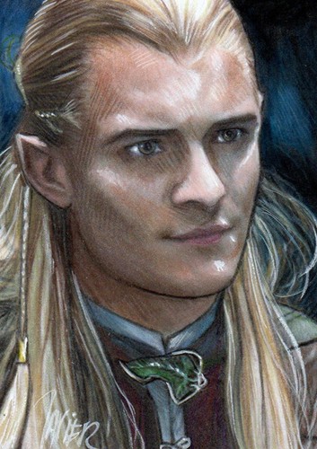 Lord of the Rings LEGOLAS Elf BLOOM TOLKIEN SKETCH Card Open edition ...