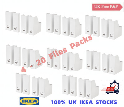 4-20 Pack IKEA FLUNS white Magazine File Holder Filing Storage Boxes ...