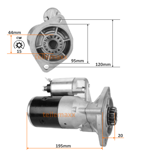 Starter for Yanmar Engine 3TN82E 3JH2-TE 4JH2-E 2T80-L .. S114-483A ...