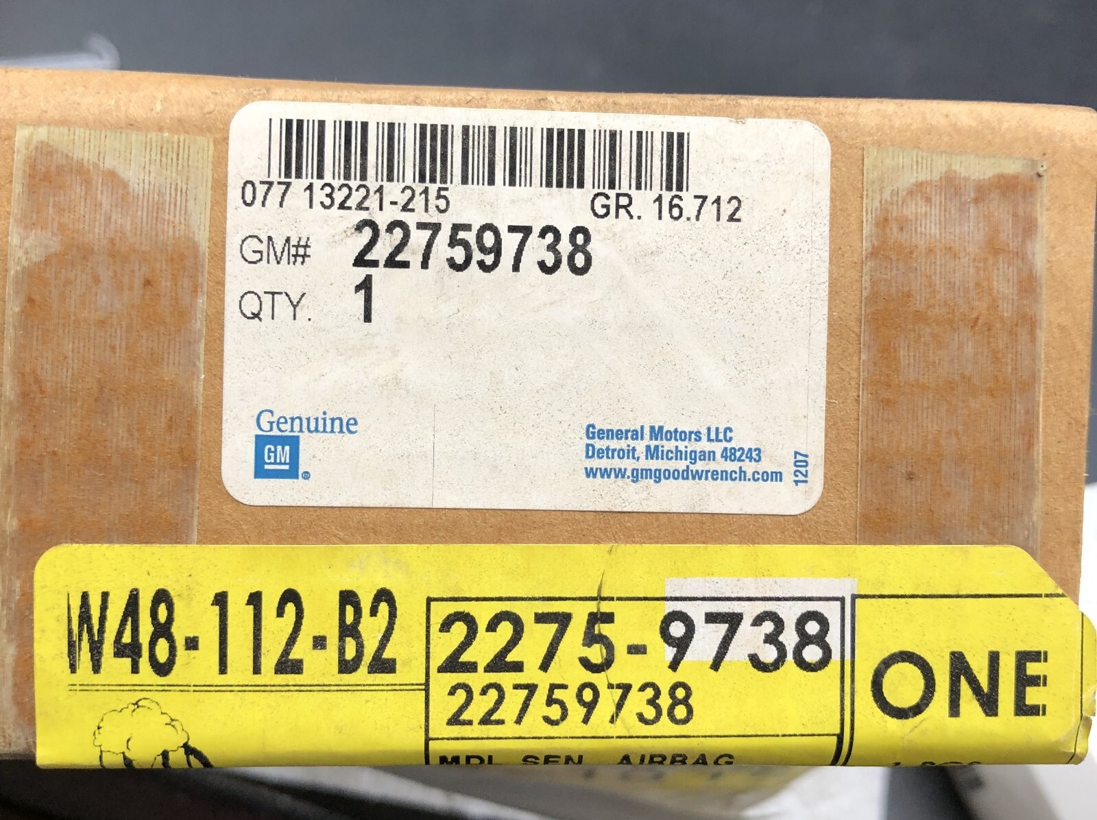 GM OEM Airbag Air Bag-rcm SDM ACM Restraint Control Module 22759738 for ...