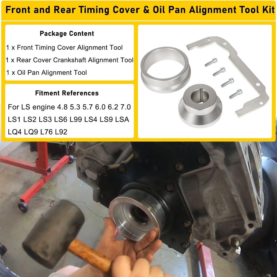 Front Rear Timing Cover & Oil Pans Alignment Tool for LS Engine LS1 LS2 ...