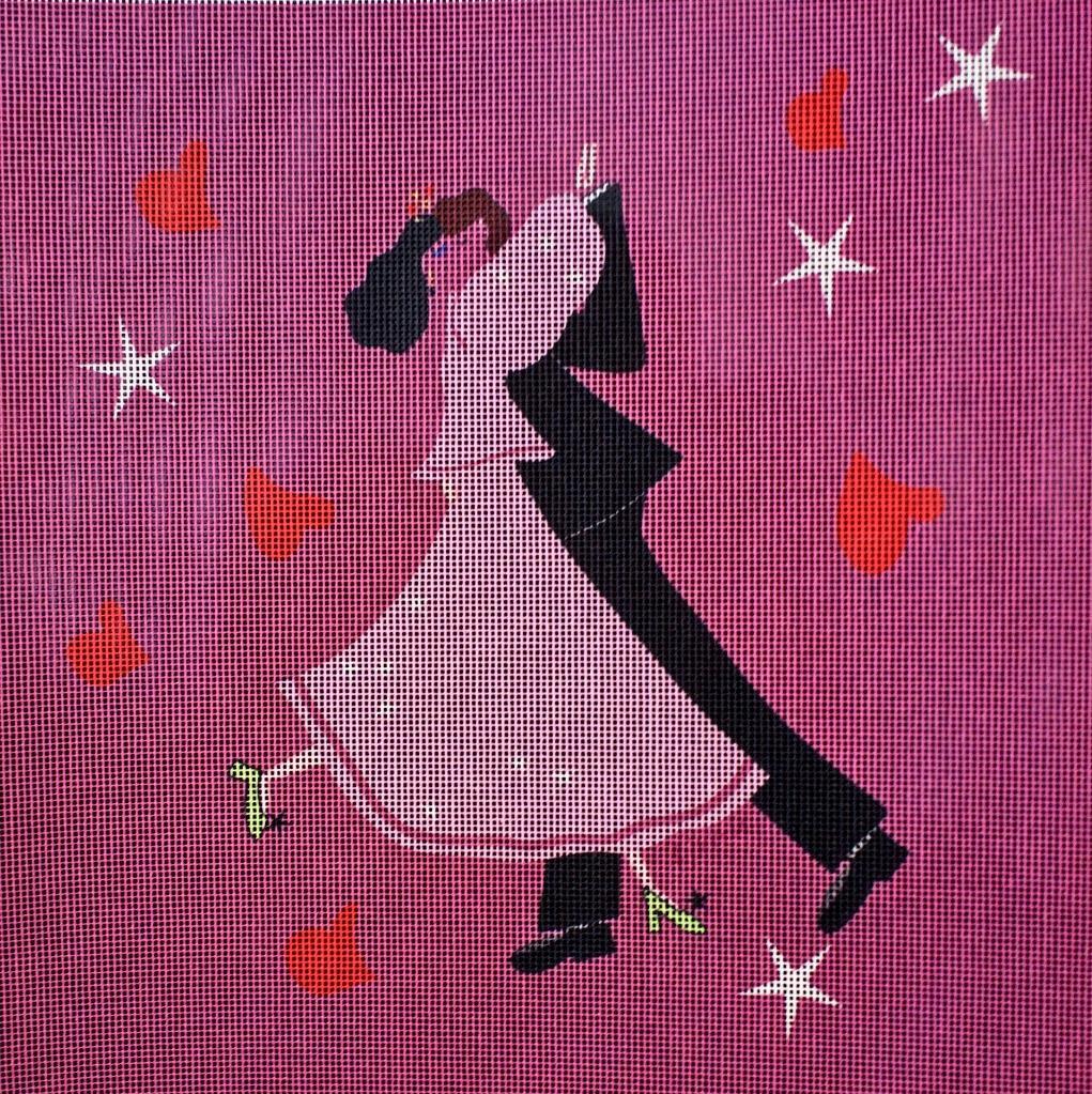 Needlepoint Dancing Couple Canvas BJGreenDesigns 14 Mesh Canvas ...
