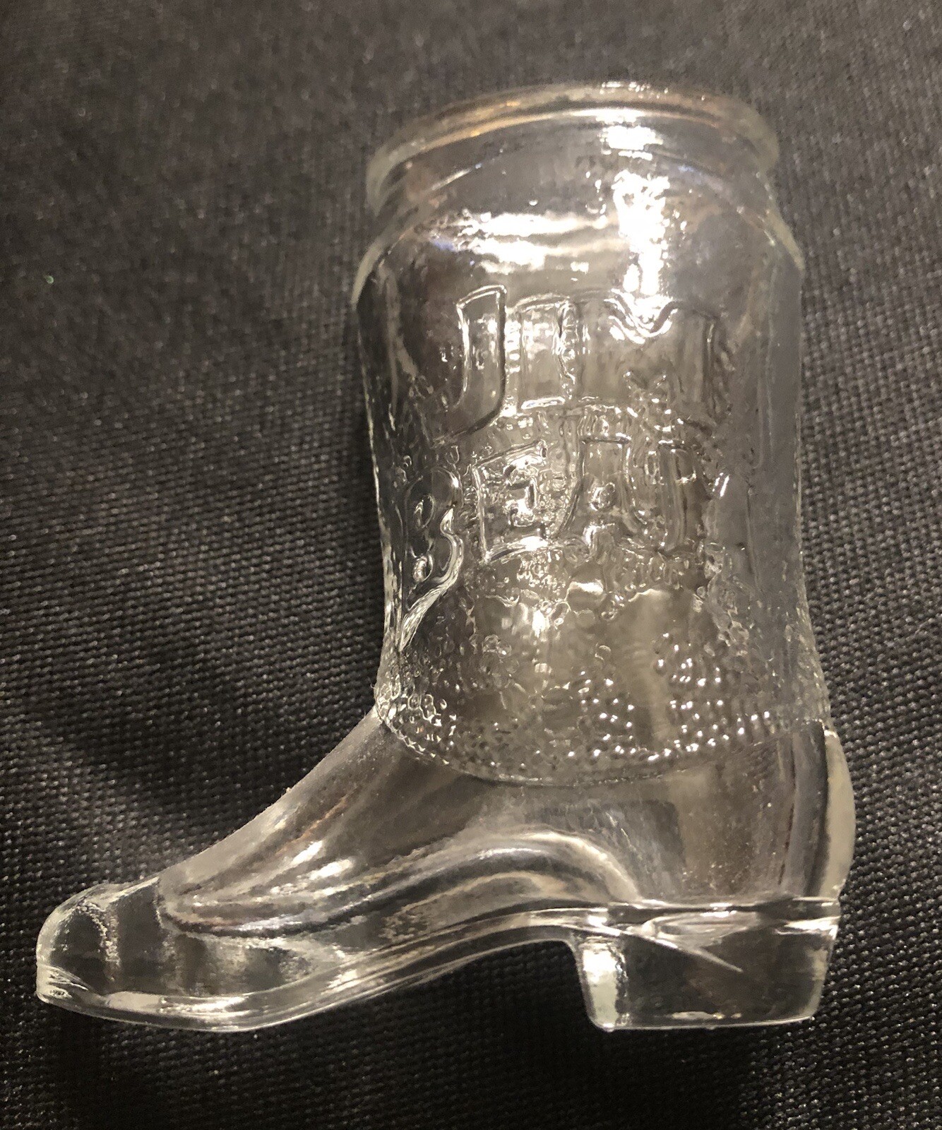 2 Vintage Jim Beam Whiskey Glass Cowboy Boots SHOT GLASSES With ...