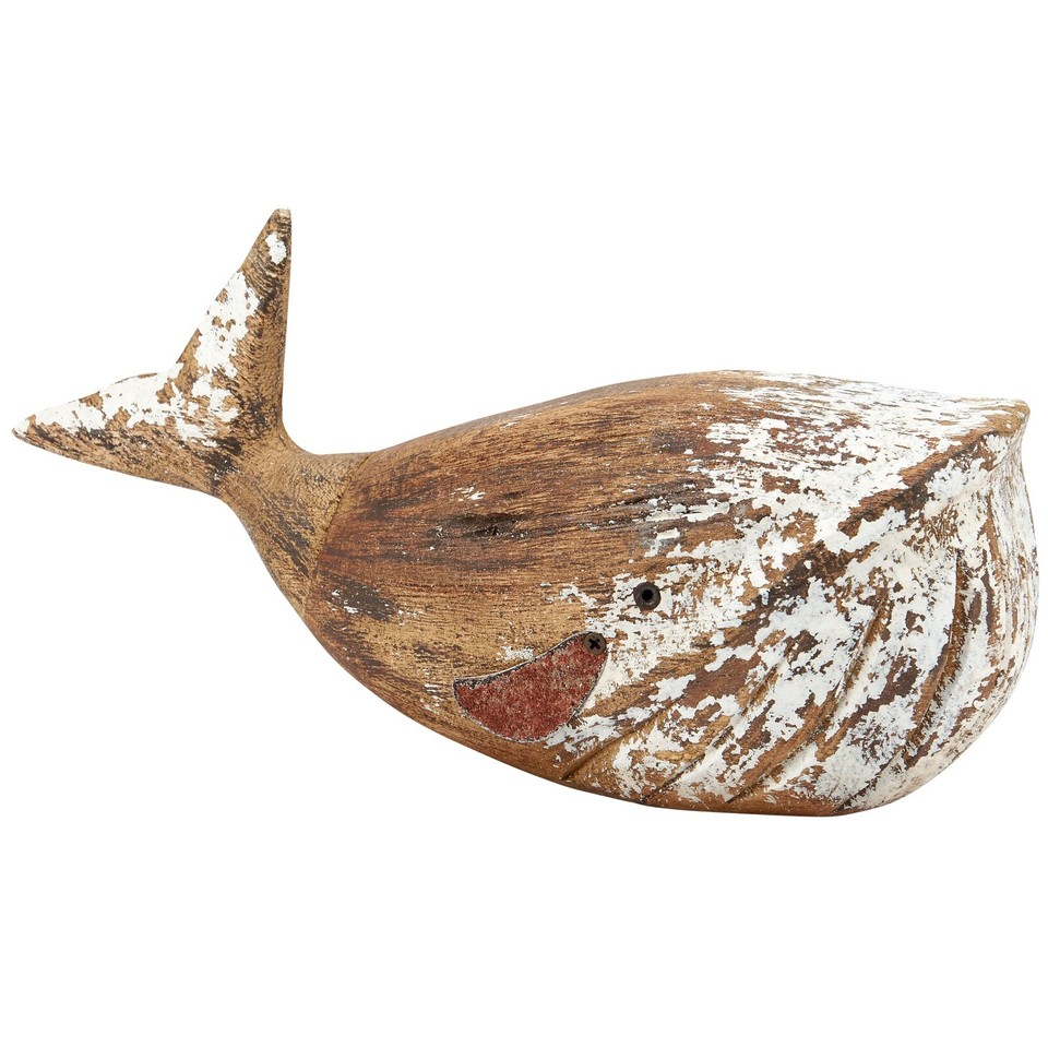 Primitives by Kathy Rustic White Whale Sitter Beach House Decor Coastal ...
