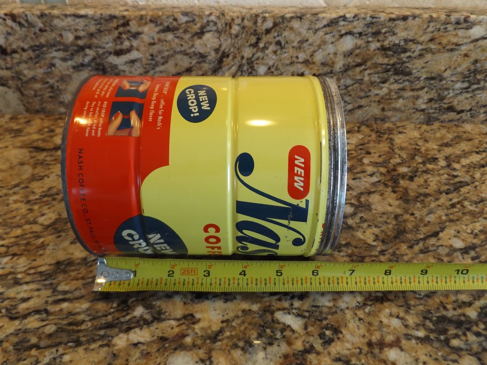 VINTAGE 2lb NASH'S COFFEE NEW CROP ! EMPTY CAN GREAT COLORS ADVERTISING ...