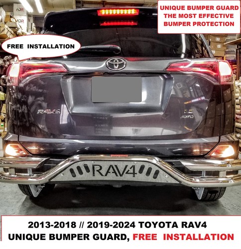 2013-2018/2019-2024 TOYOTA RAV4. STAINLES STEEL REAR BUMPER GUARD ...