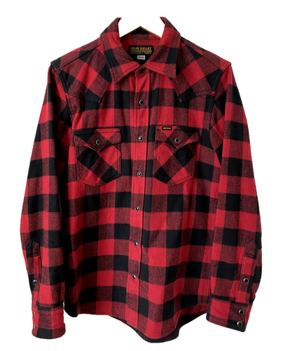 Iron Heart IHSH-232-RED Ultra Heavy Flannel M Red Black Buffalo Check ...