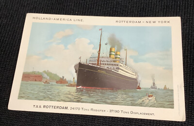 TSS ROTTERDAM Holland America Line Ship Cruiser Advertising Postcard | eBay