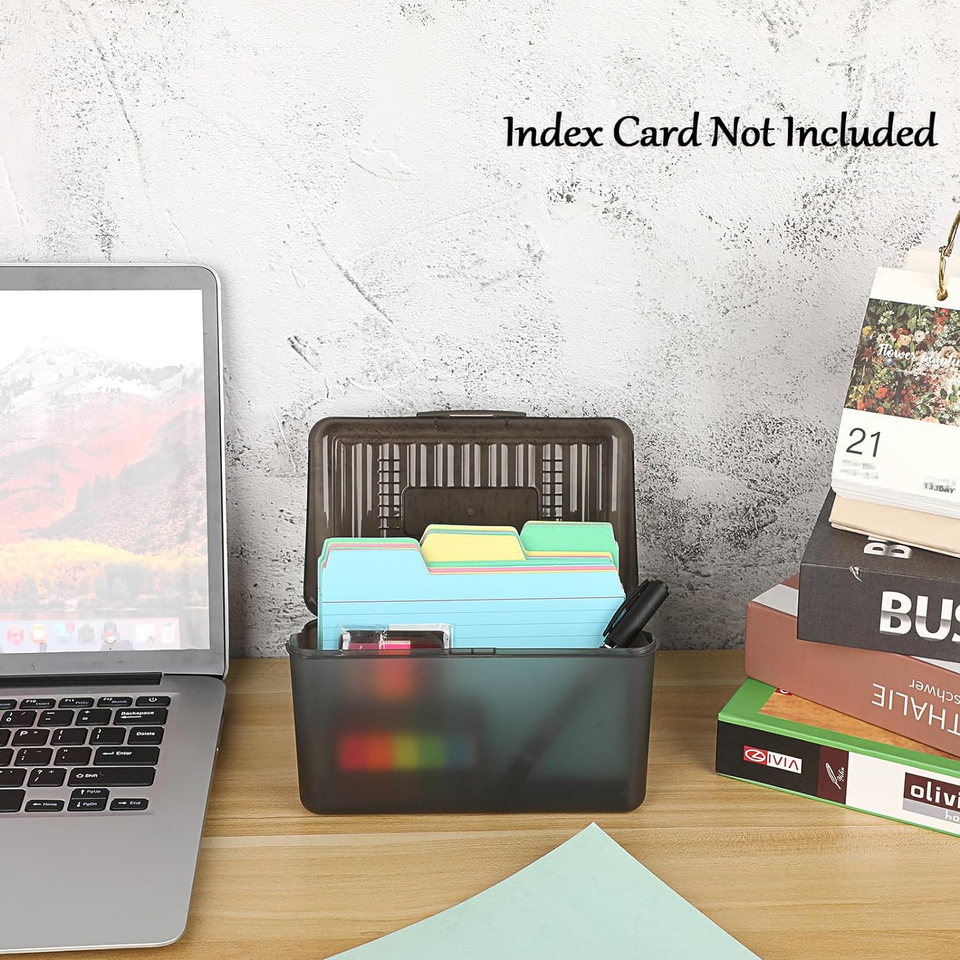 1 Pack 4 X 6 Inch Index Card Box-Index Card Holder Notecard Box Recipe ...
