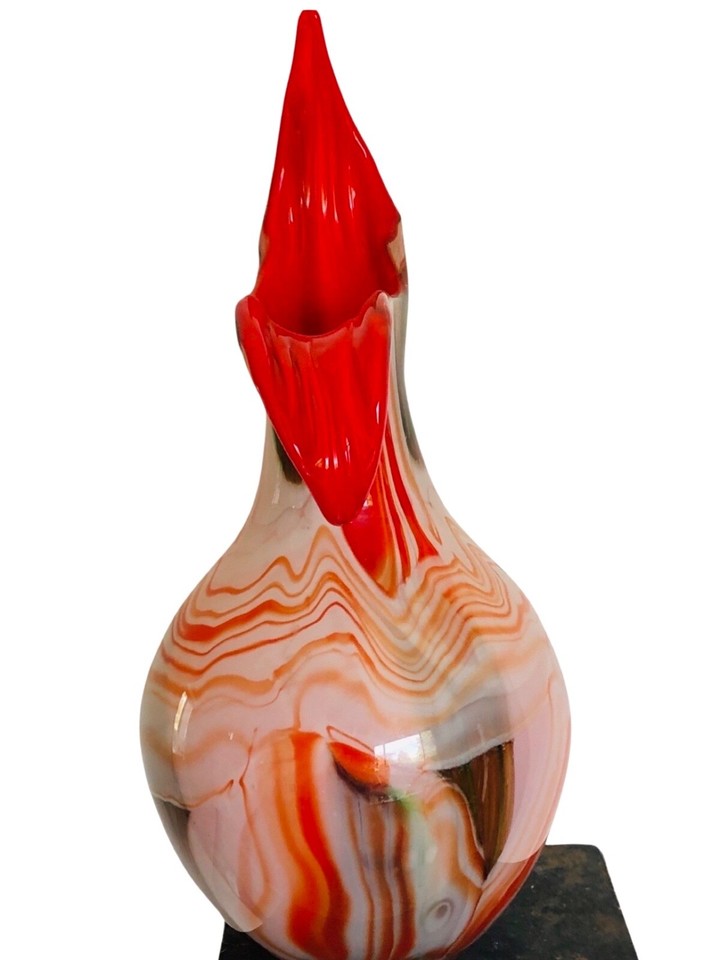 1960’s 18” Vintage Italian Multicolor Opaline Vase Murano Free Form ...