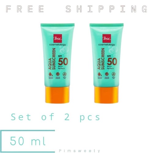 Set of 2 pcs X 50 ml BSC Aqua Sunscreen SPF50PA++++ Skincare Face Sun Protection | eBay