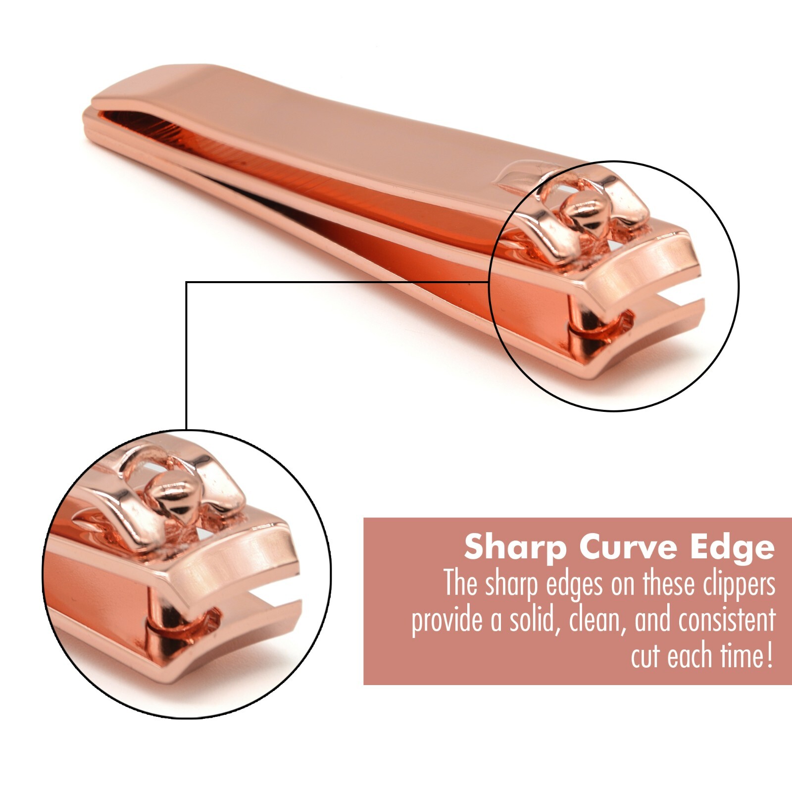Rose Gold Nail Clipper Finger Toenail Cutter Nail Trimmer Curved Edge Clippers | eBay