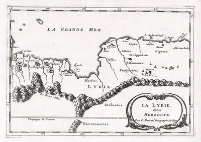 1677 Libya Sirte Tripoli Africa Map Copperplate Duval Carte Orient | eBay