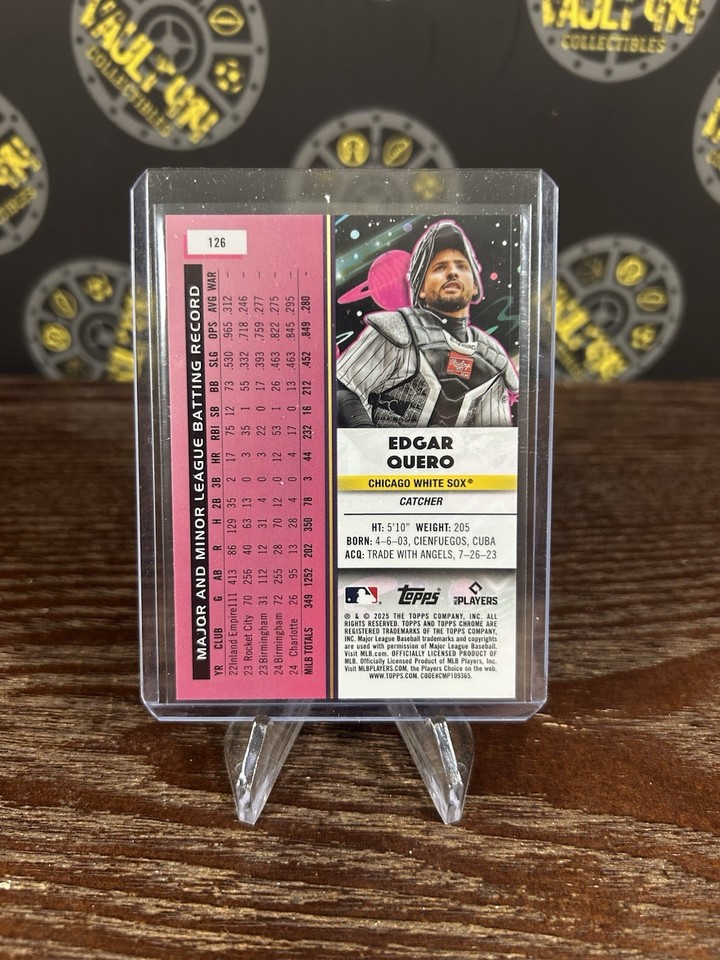 2025 Topps Cosmic Chrome Edgar Quero Blue Moon Refractor /99 RC White ...