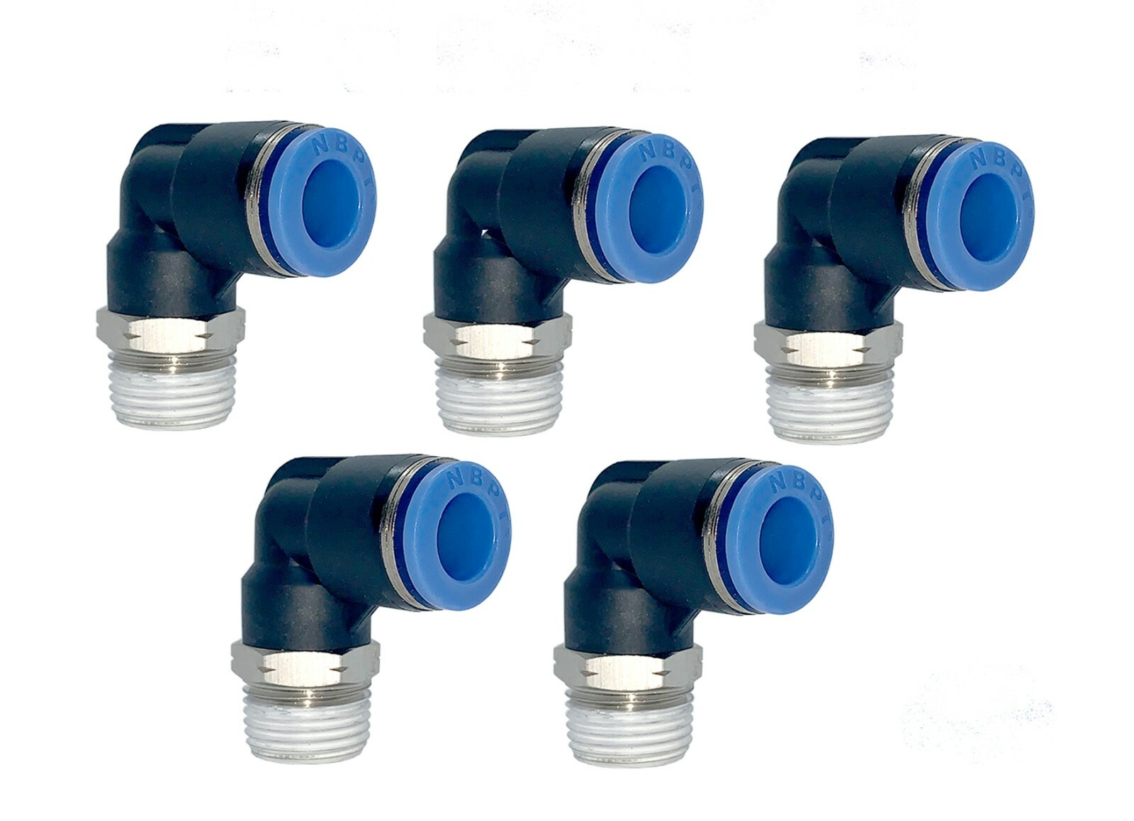 1/4 tube x 1/8 NPT Swivel One Touch Elbow push in to connect fitting, 5 ...