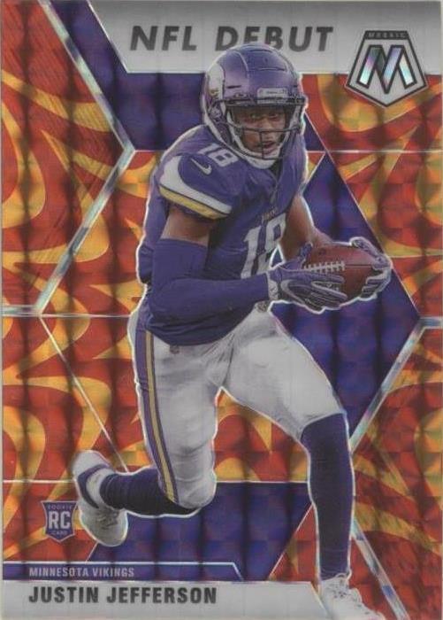 2020 Panini Mosaic - NFL Debut Justin Jefferson #270 Mosaic Reactive ...